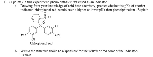Solved In this experiment, phenolphthalein was used as an | Chegg.com