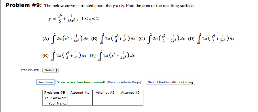 Solved The below curve is rotated about the y-axis. Find the | Chegg.com