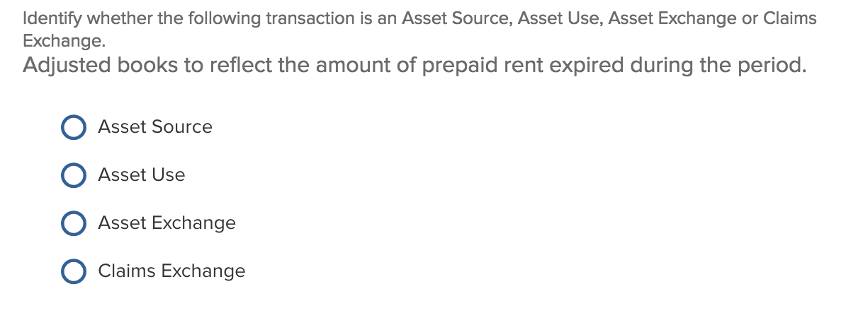 Solved Identify Whether The Following Transaction Is An