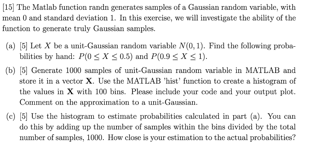 The Matlab Function Randn Generates Samples Of A
