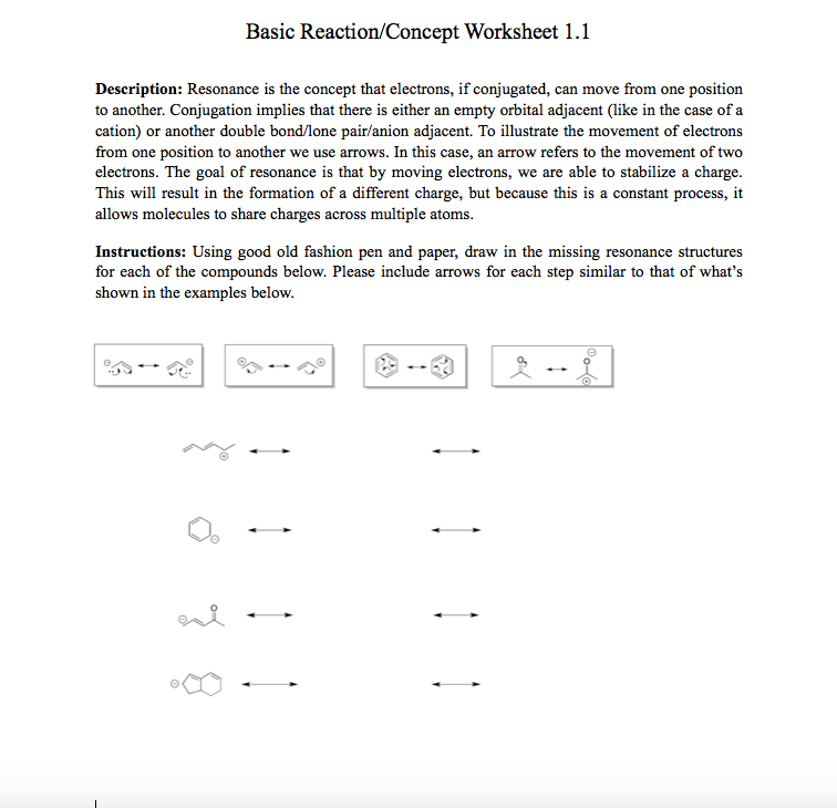 Solved Basic Reaction/Concept Worksheet 1.1 Description: | Chegg.com