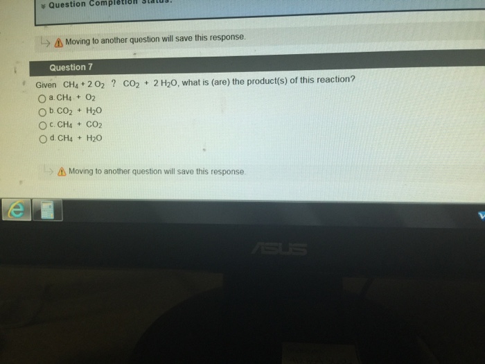 Solved Given CH4+2O2 ? CO2 + H2O, what is are the | Chegg.com