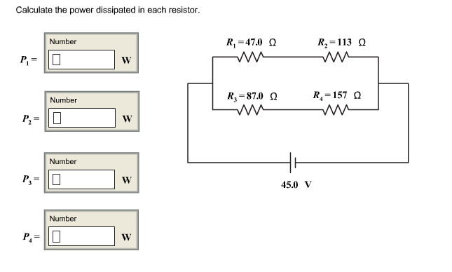 Solved Calculate the power dissipated in each resistor. | Chegg.com