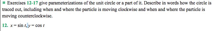Solved Exercises 12-17 give parameterizations of the unit | Chegg.com