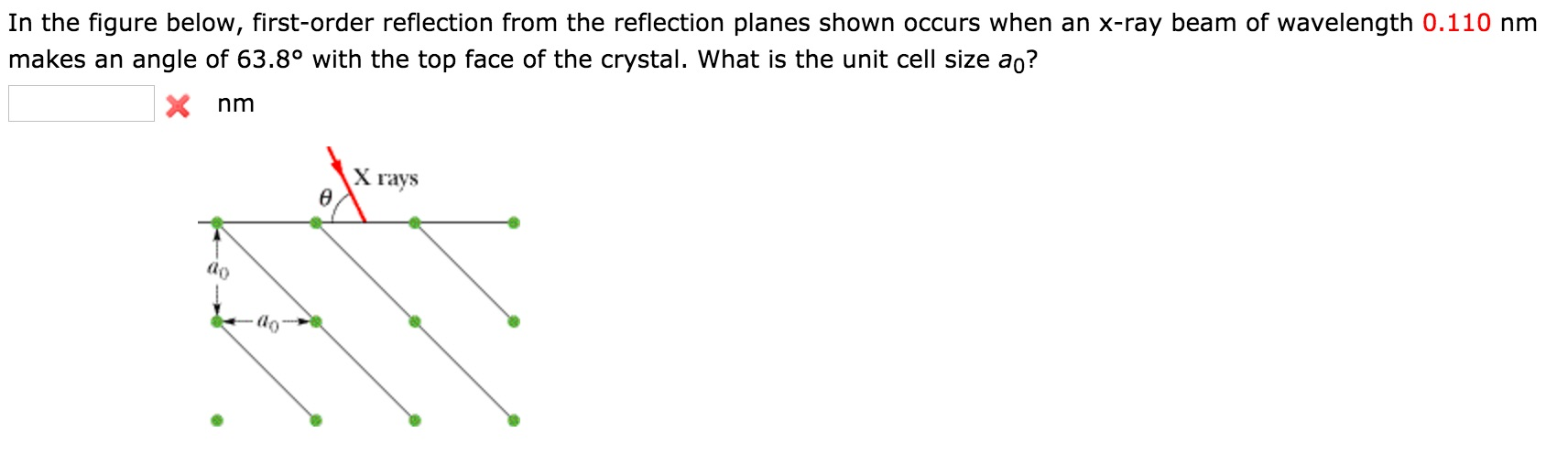 Solved In the figure below, first-order reflection from the | Chegg.com