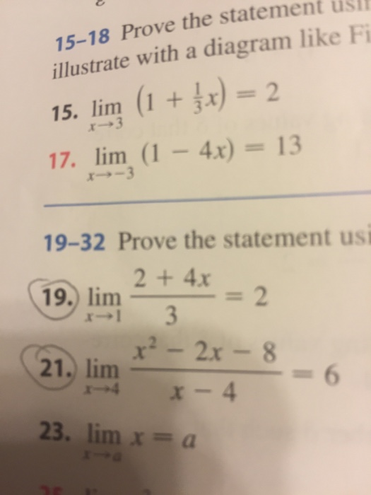 Solved #19 Prove the statement using the epsilon | Chegg.com Solved #19 Prove the statement using the epsilon | Chegg.com