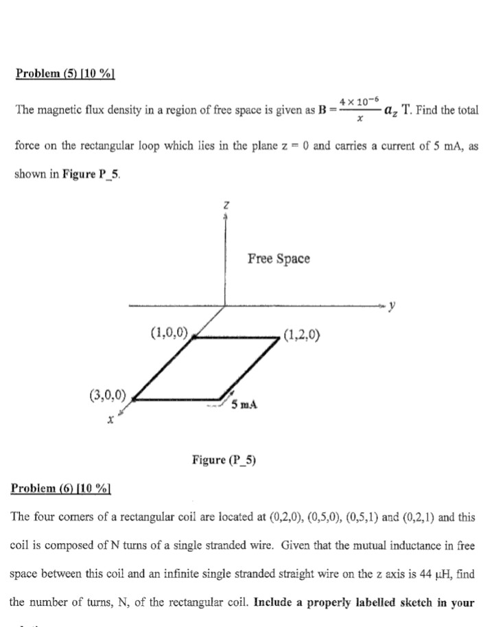 Solved Problem (5) 110 %! The magnetie flux density in a | Chegg.com