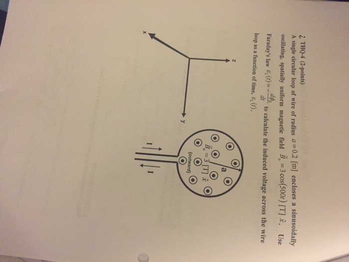 Solved THQ-4 (2-points) A single circular loop of wire of | Chegg.com