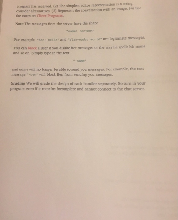 Solved Exercise 3 Design the world program client. The | Chegg.com