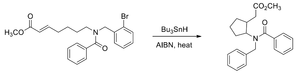 Solved CO2CH3 Br Bu3SnH AIBN, heat | Chegg.com