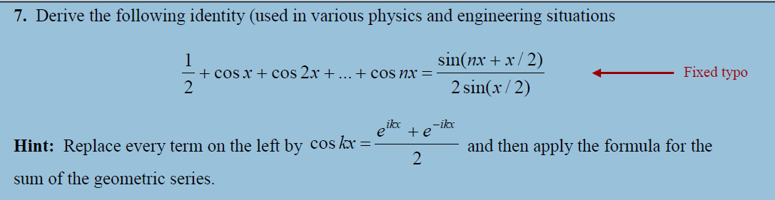 Solved Derive the following identity (used in various | Chegg.com
