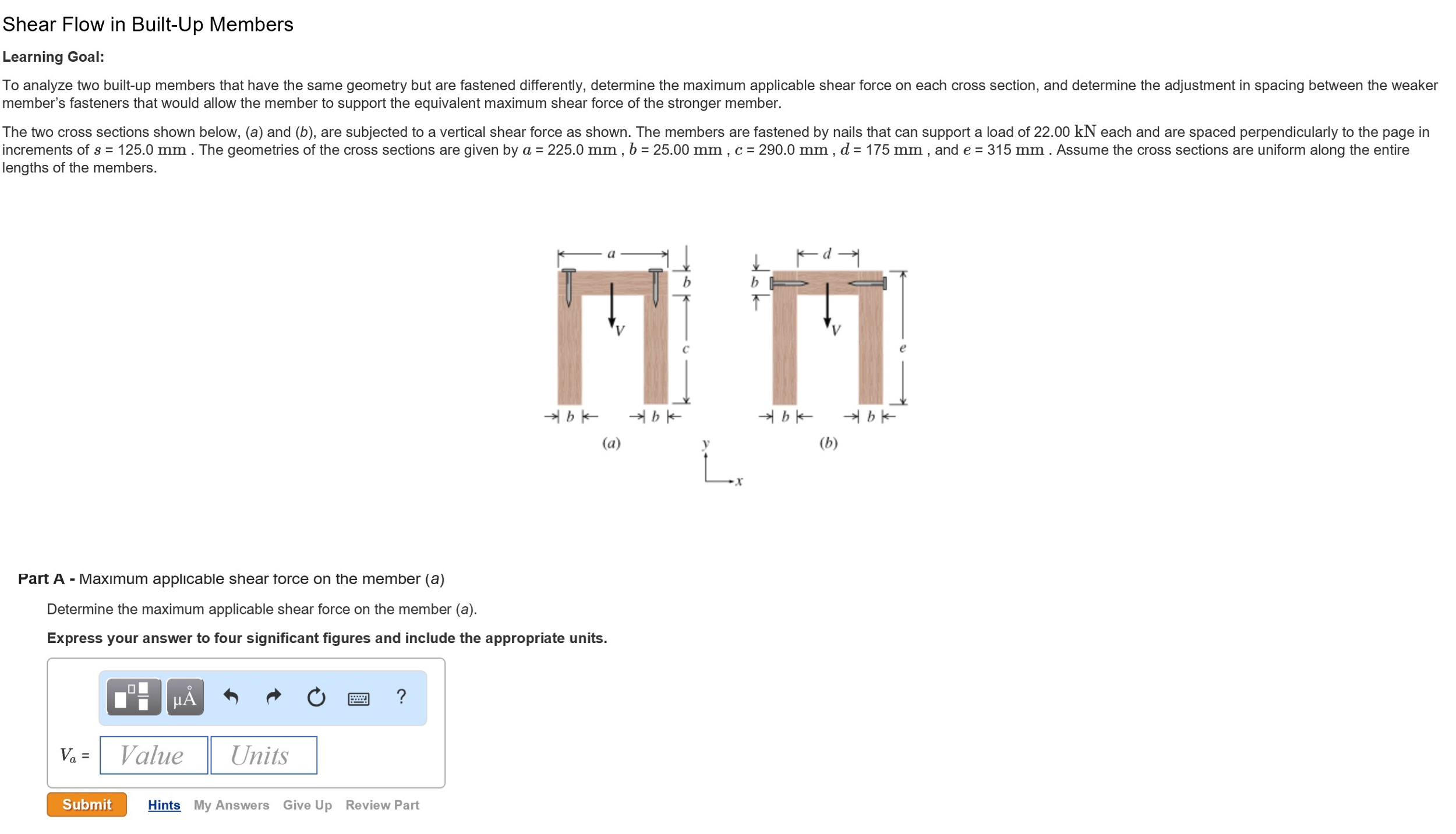 To analyze two built-up members that have the same | Chegg.com