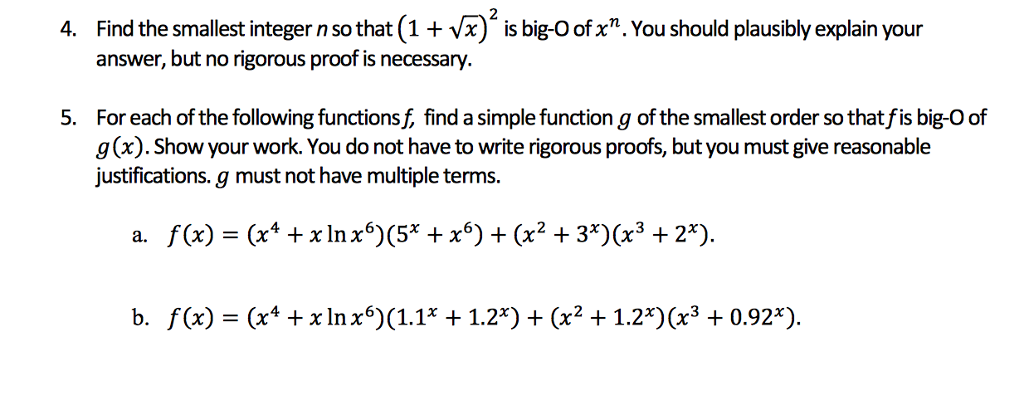 Solved 4. Find the smallest integer n so that (1+vx) is | Chegg.com
