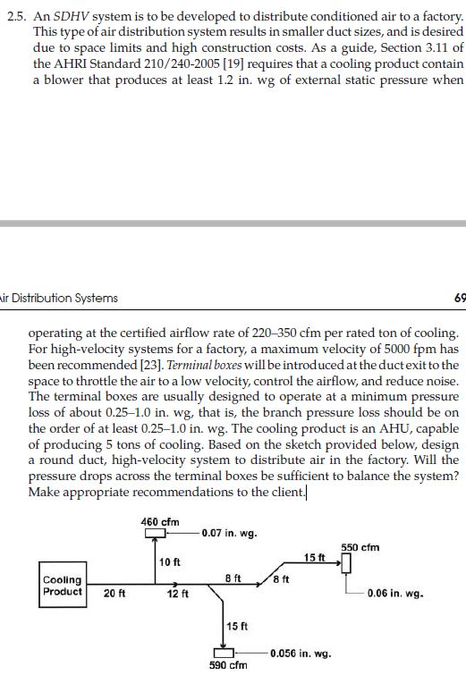 An SDHV system is to be developed to distribute | Chegg.com