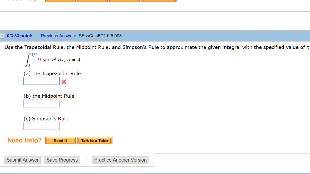 Solved 0 3 33 Points Previous Answers Sesscalcet1 6 5 008