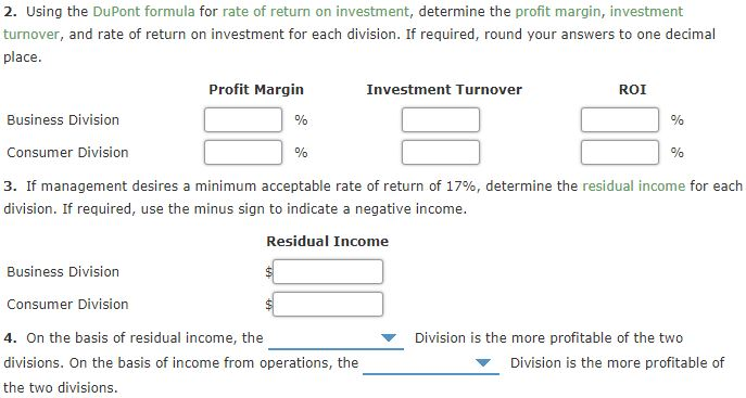 Solved Divisional Performance Analysis and Evaluation The | Chegg.com