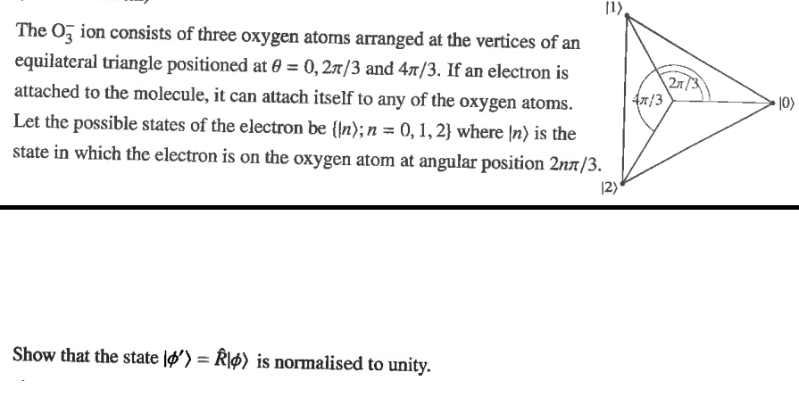 Solved The O^-_3 ion consists of three oxygen atoms arranged | Chegg.com