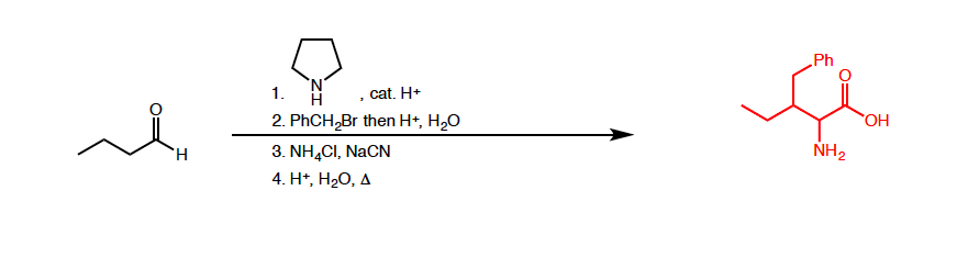 Solved Ph H cat. H+ C) OH 2. PhCH2Br then H+, H2O 3. NH4CI, | Chegg.com
