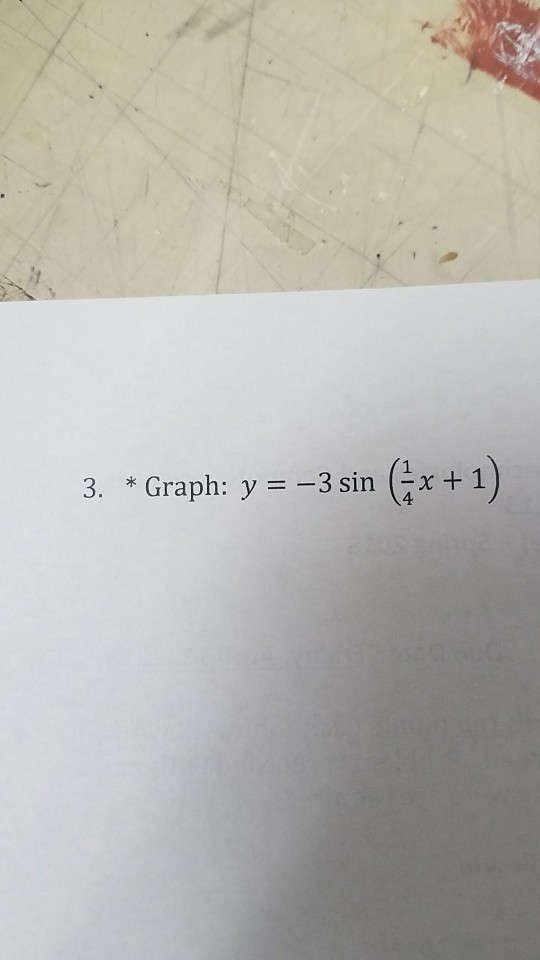 Solved 3 Graph Y 3 Sin X 1 4 Chegg
