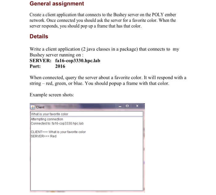 Solved Write a client application (2 java classes in a | Chegg.com
