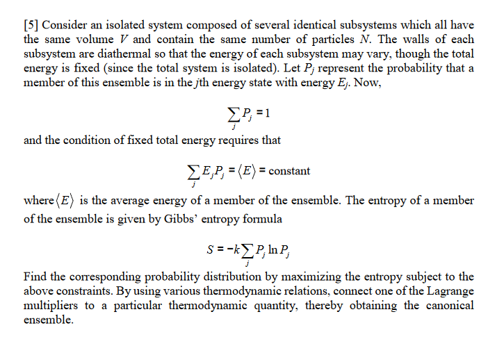 Solved [5] Consider an isolated system composed of several | Chegg.com