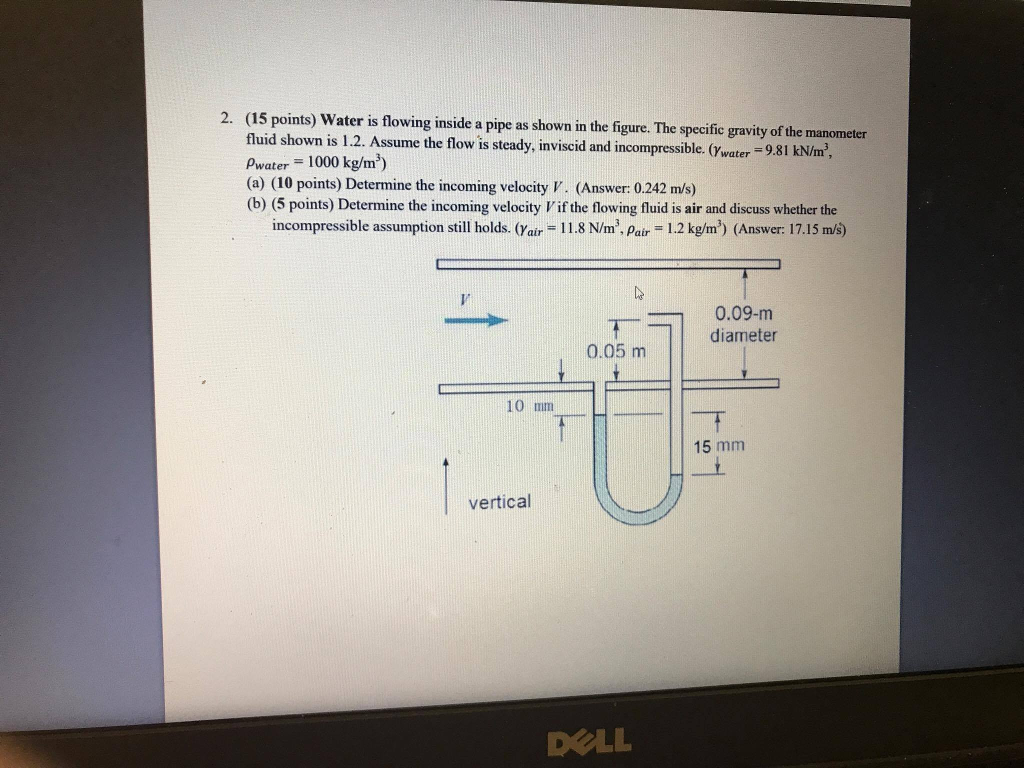 Solved 2. (15 points) Water is flowing inside a pipe as | Chegg.com