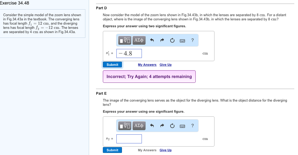 Solved A Part Exercise 34.48 For a distant object, where is | Chegg.com