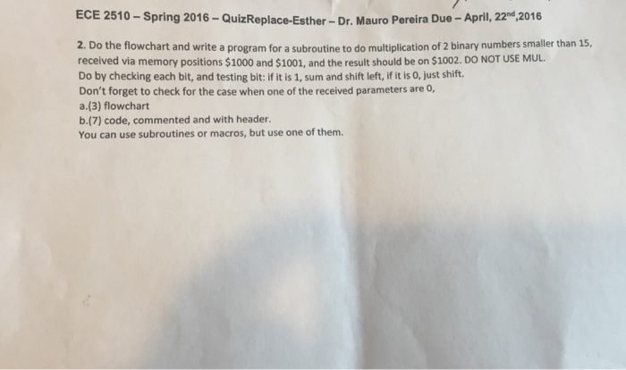 Solved Do the flowchart and write a program for a subroutine | Chegg.com