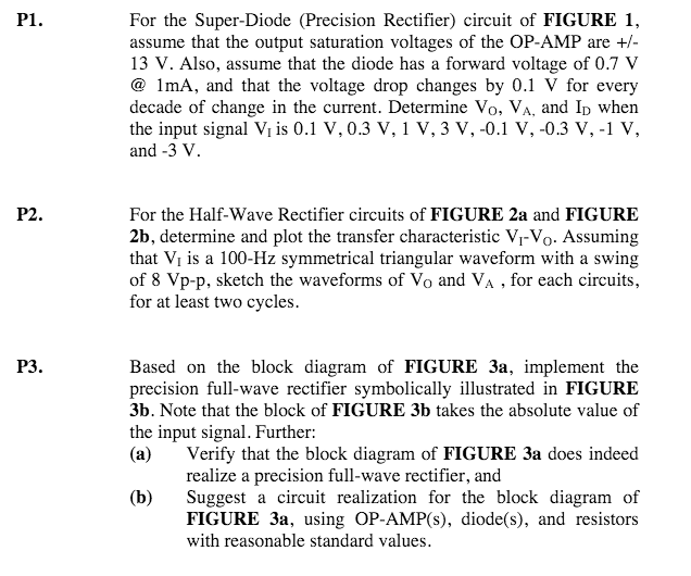 Solved 15V 15V FIGURE 1: Super-Diode Circuit 10k 10k 15V | Chegg.com