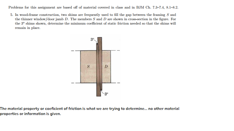 In wood-frame construction, two shims are frequently | Chegg.com