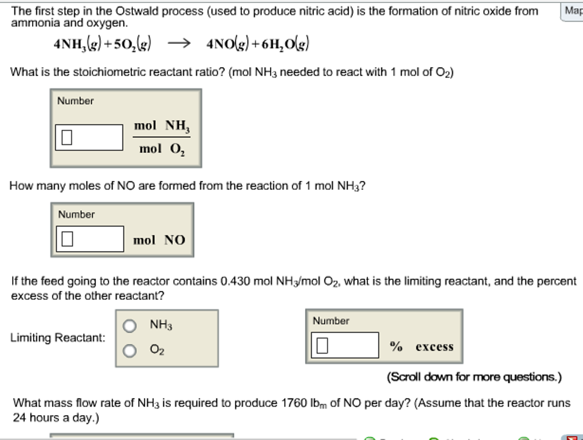 Solved The first step in the Ostwald process (used to | Chegg.com