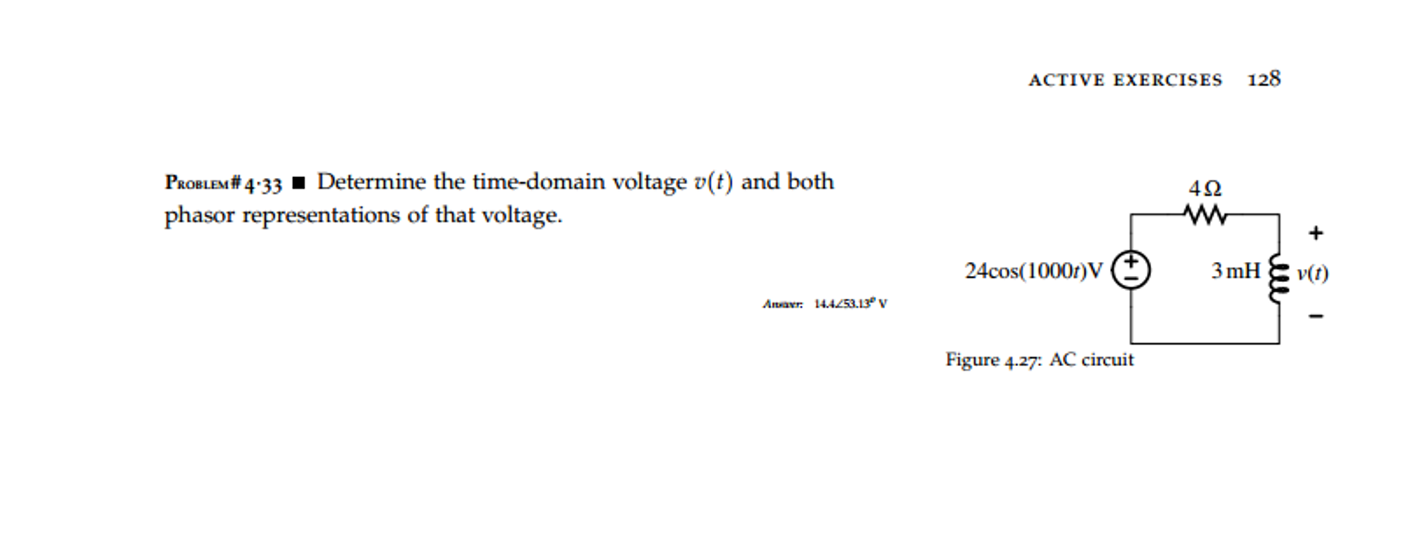 Solved Determine the time-domain voltage v(t) and both | Chegg.com