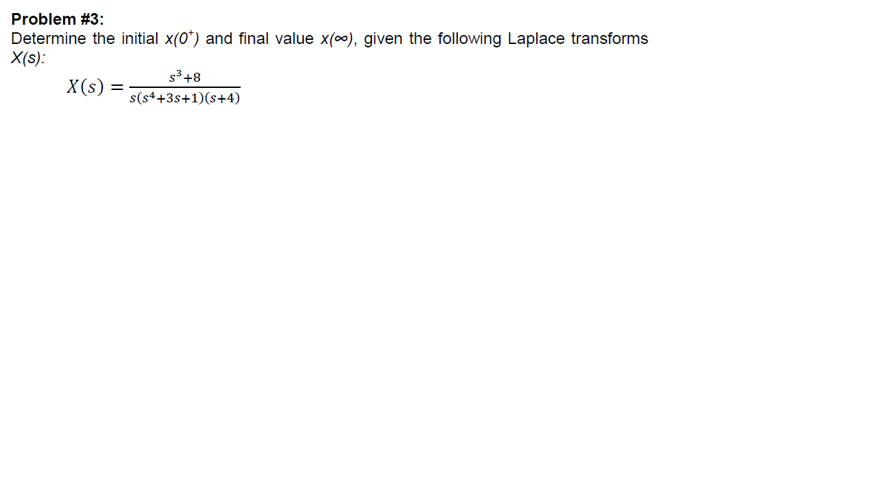 Solved Determine the initial x(0+) and final value | Chegg.com