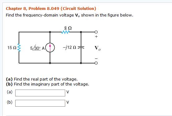 Solved Chapter 8, Problem 8.049 (Circuit Solution) Find the | Chegg.com