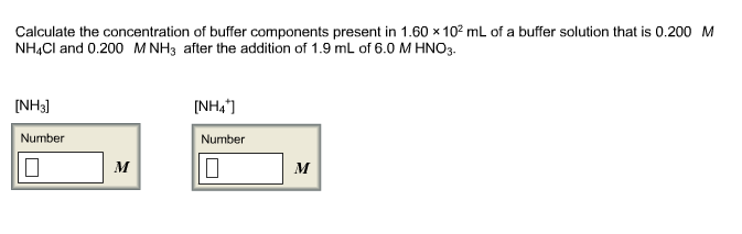 Solved Calculate the concentration of buffer components | Chegg.com