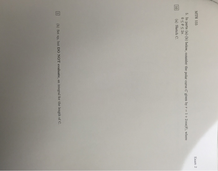 Solved In parts (a) - (b) below, consider the polar curve C | Chegg.com