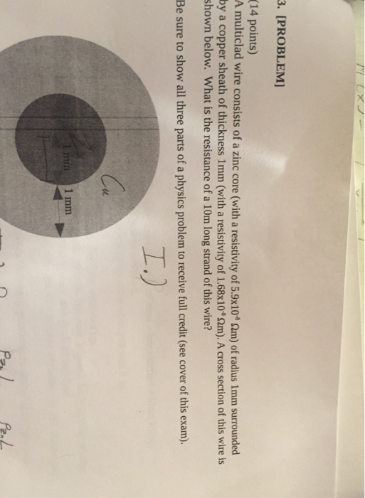 Solved A multiclad wire consists of a zinc core (with a | Chegg.com