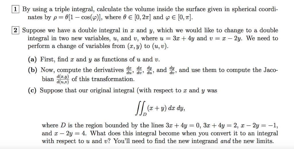 Solved By using a triple integral, calculate the volume | Chegg.com