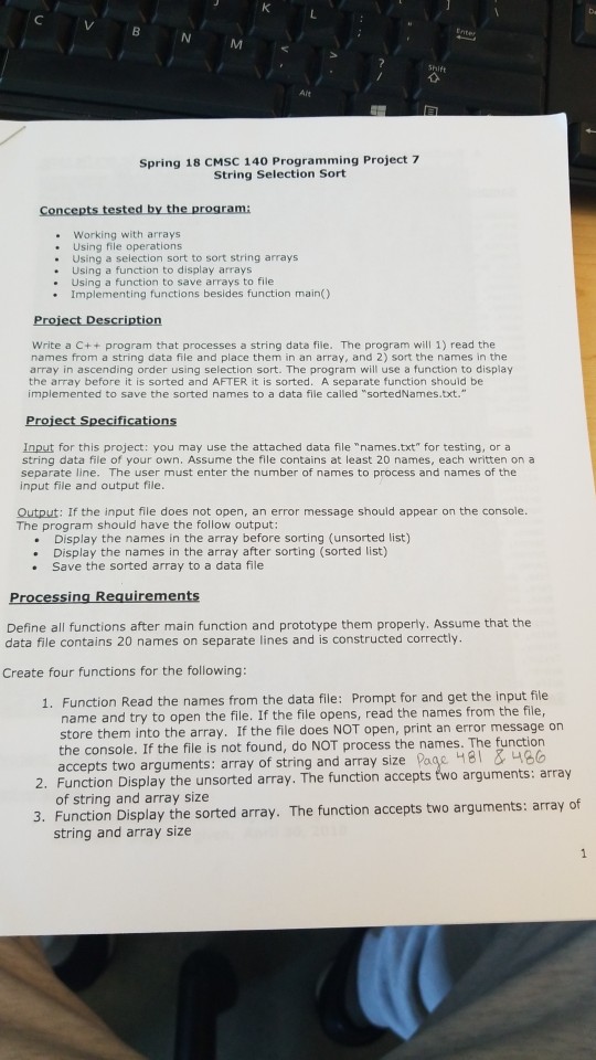 Solved Ait Spring 18 CMSC 140 Programming Project 7 String | Chegg.com