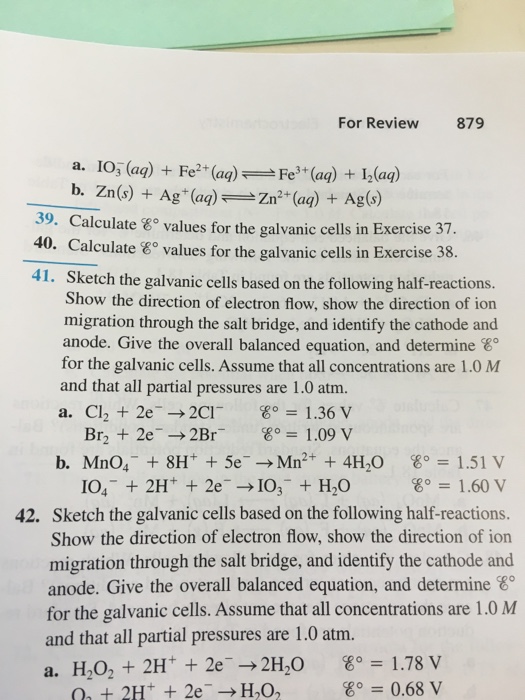 Solved Give the standard line notation for each cell in | Chegg.com