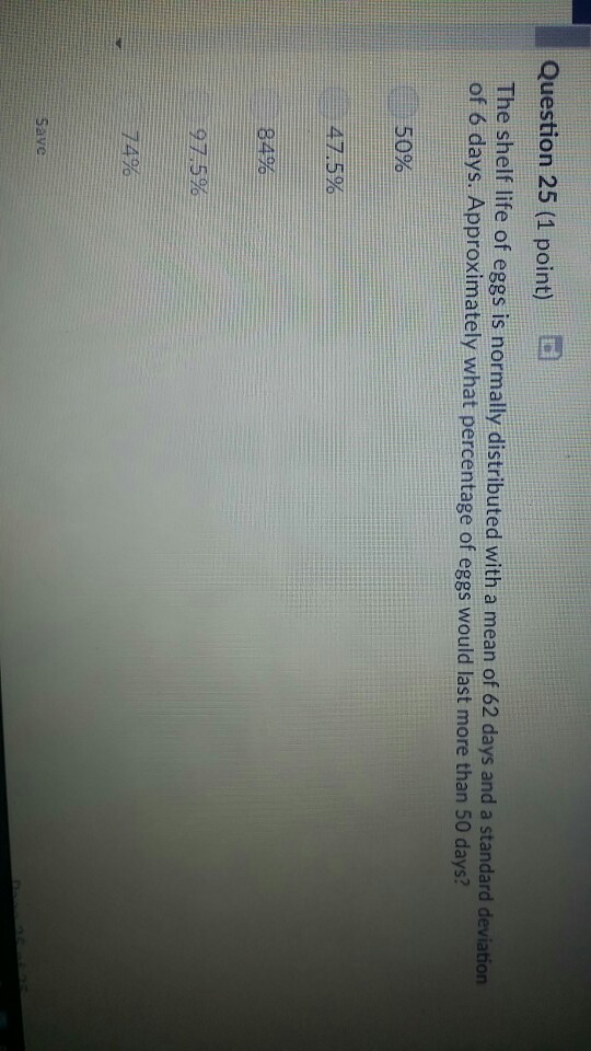 Solved Question 17 (1 point) The following data represents | Chegg.com
