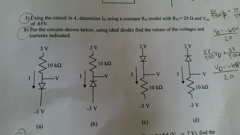 Solved 5)Using the circuit in 4, determine ID using a | Chegg.com
