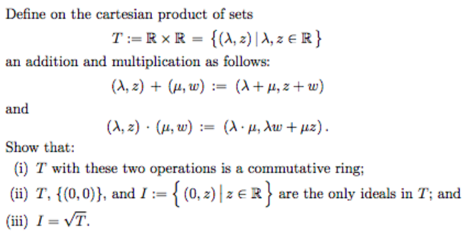 Solved Define on the cartesian product of sets an addition | Chegg.com