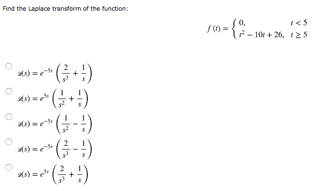Solved Find the Laplace transform of the function: t