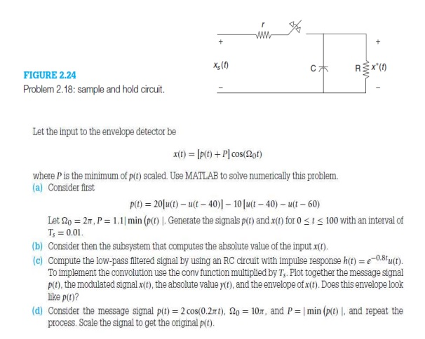 FIGURE 2.24 Problem 2.18: sample and hold circuit. | Chegg.com