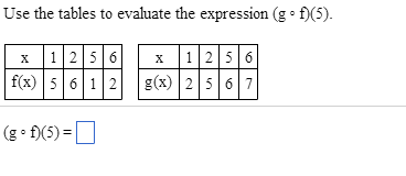 Solved Use the tables to evaluate the expression (g o | Chegg.com