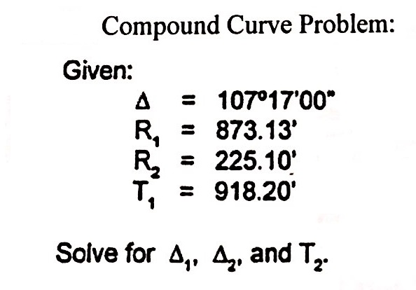 Solved Compound curve problem: Given: Delta = | Chegg.com