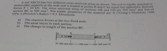 Solved A rod ABCD has two different cross-sectional areas as | Chegg.com