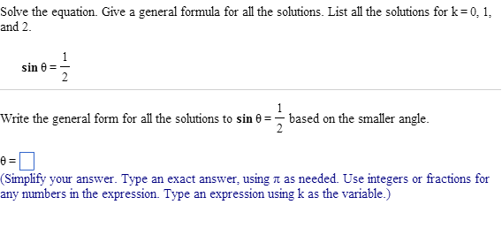 Solved Solve the equation. Give a general formula for all | Chegg.com