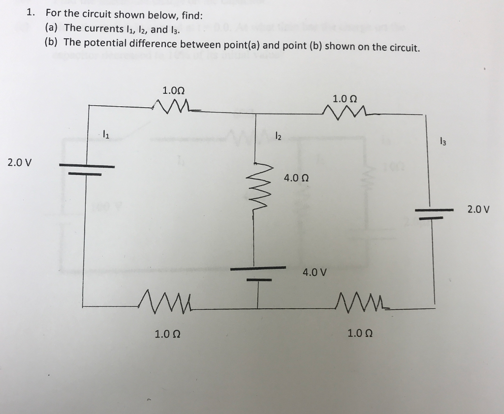 Solved For the circuit shown below, find: (a) The currents | Chegg.com